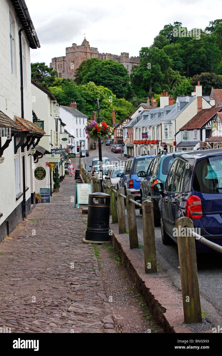 The main street of shops hotels and restaurants below the 11th century ...