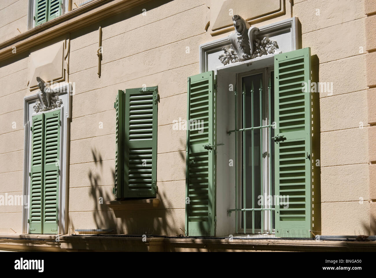 Shuttered windows on a house in Bandol, Provence, France Stock Photo ...