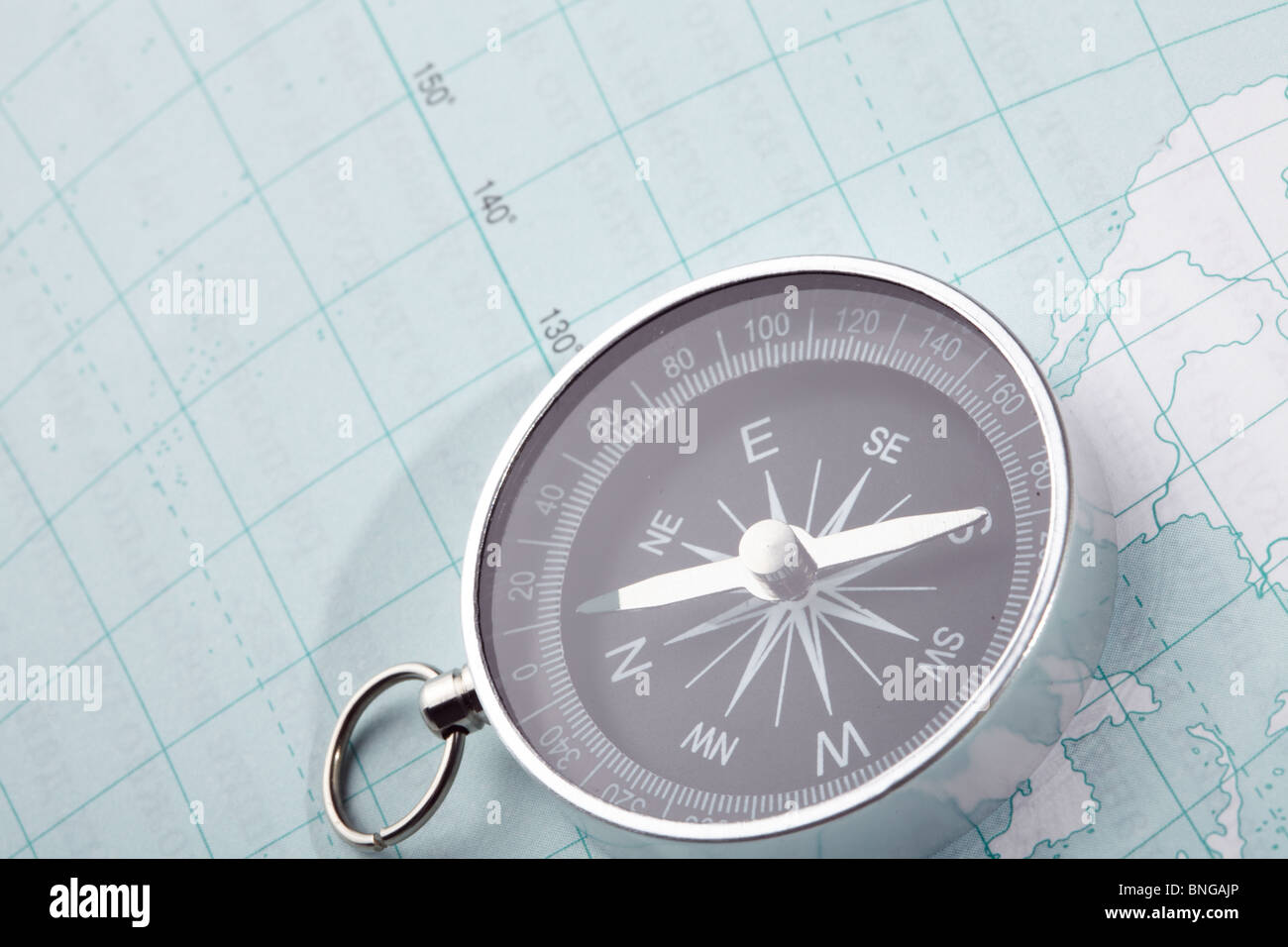 Map with a compass Stock Photo - Alamy