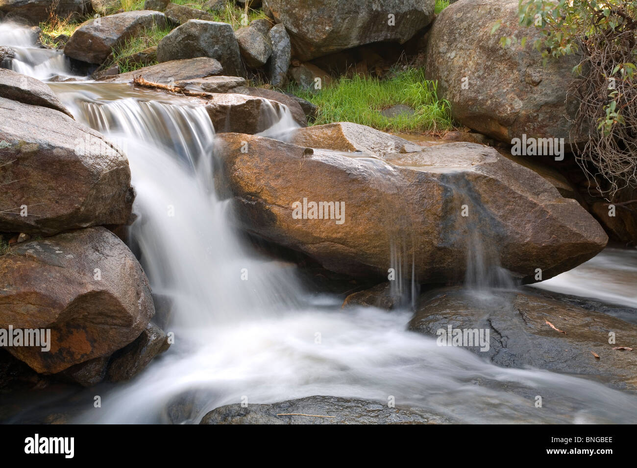 Waterfall in a brook in Western Australia's Avon Valley in the hills ...