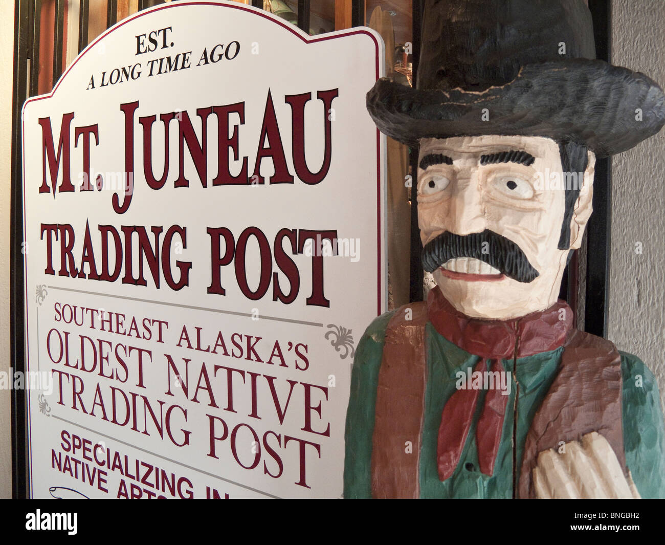 USA; Alaska; Juneau; Mt. Juneau Trading Post Stock Photo - Alamy