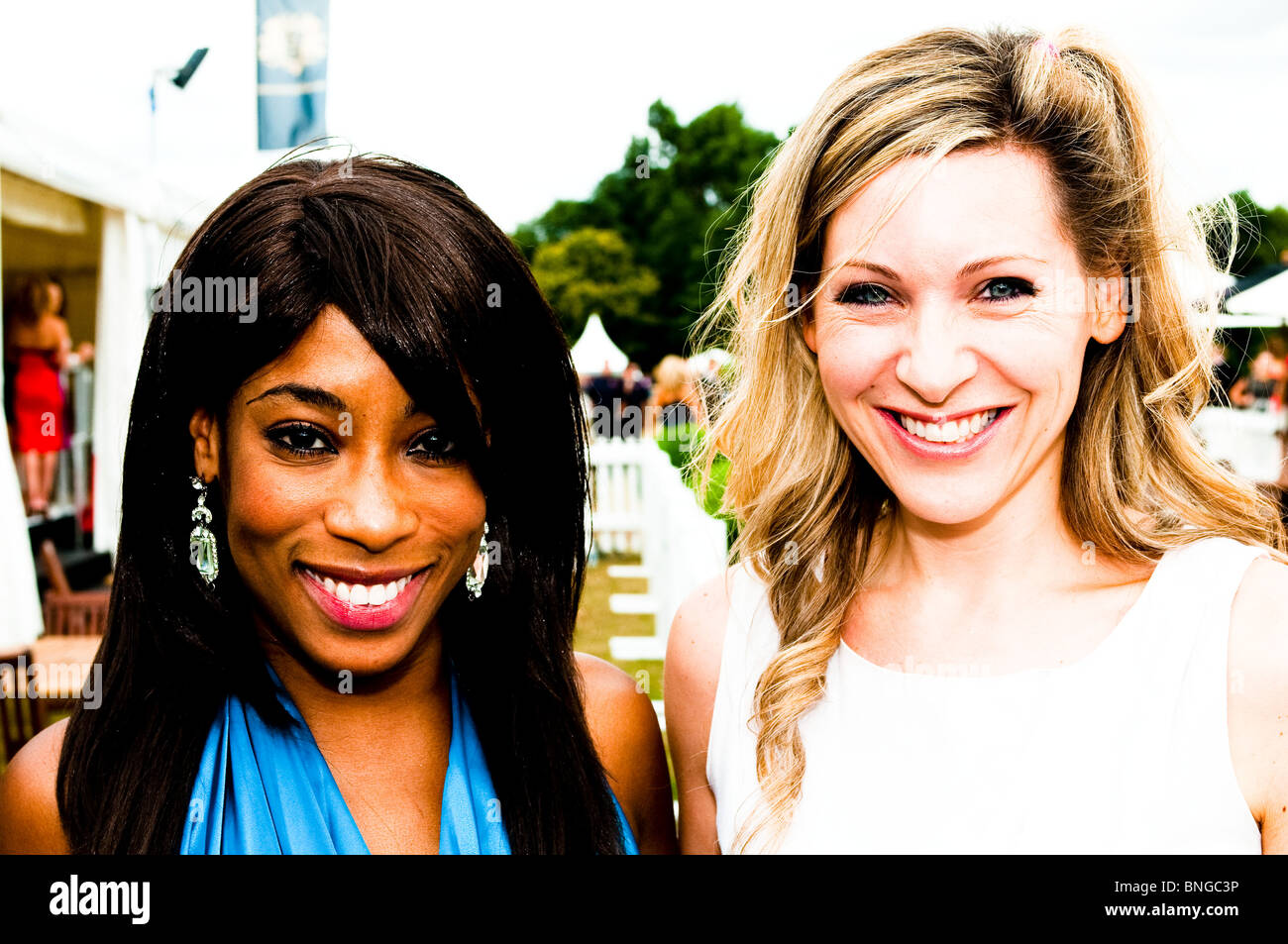 The 'Milkshake' presenters at Duke of Essex Polo July 2010 Stock Photo ...