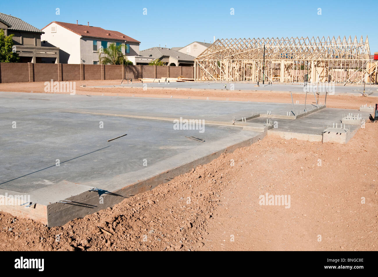 New houses are being built in a suburban neighborhood in Arizona Stock ...