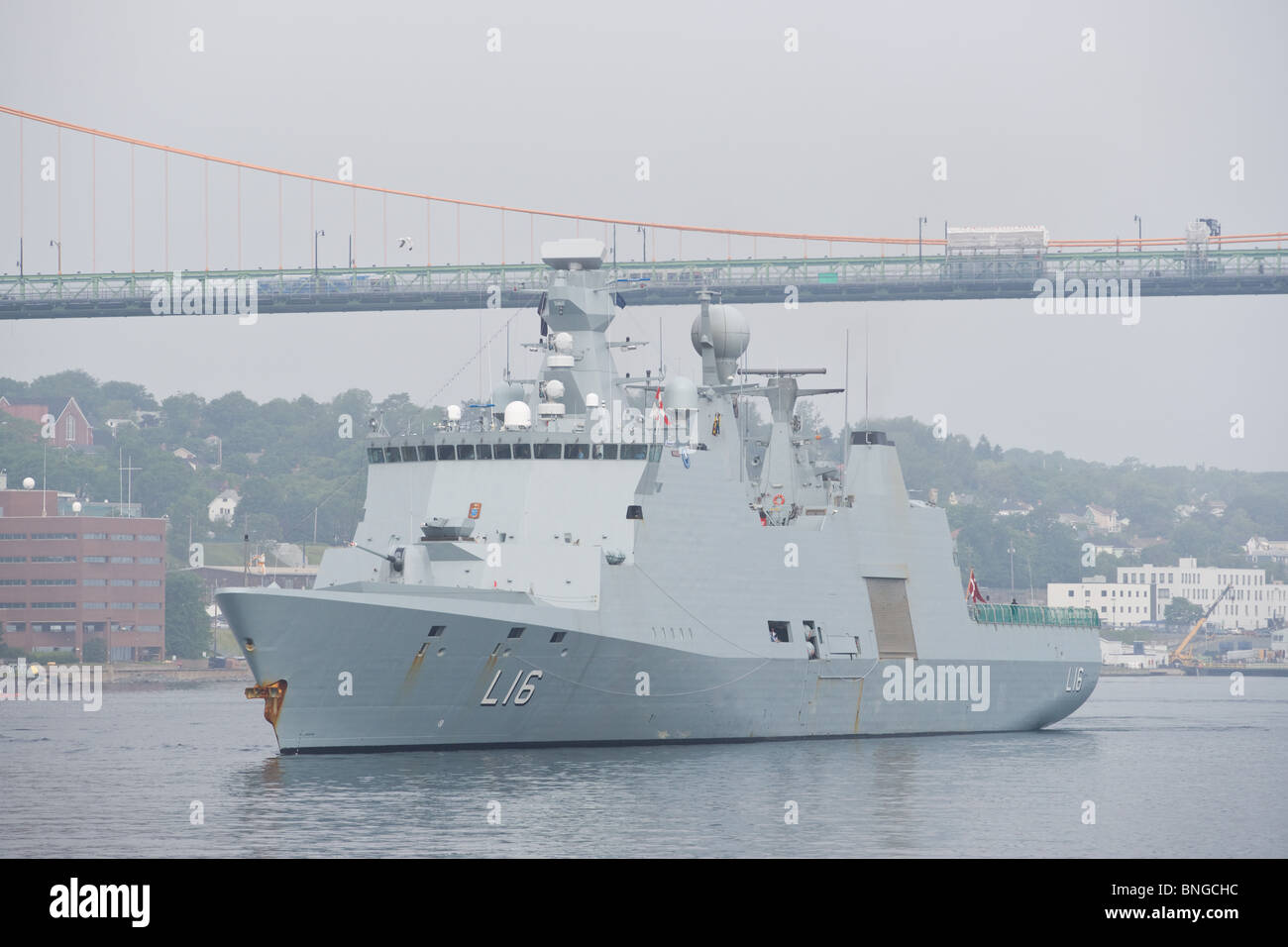 Danish Navy flexible support ship HDMS ABSALON underway during the 2010 ...