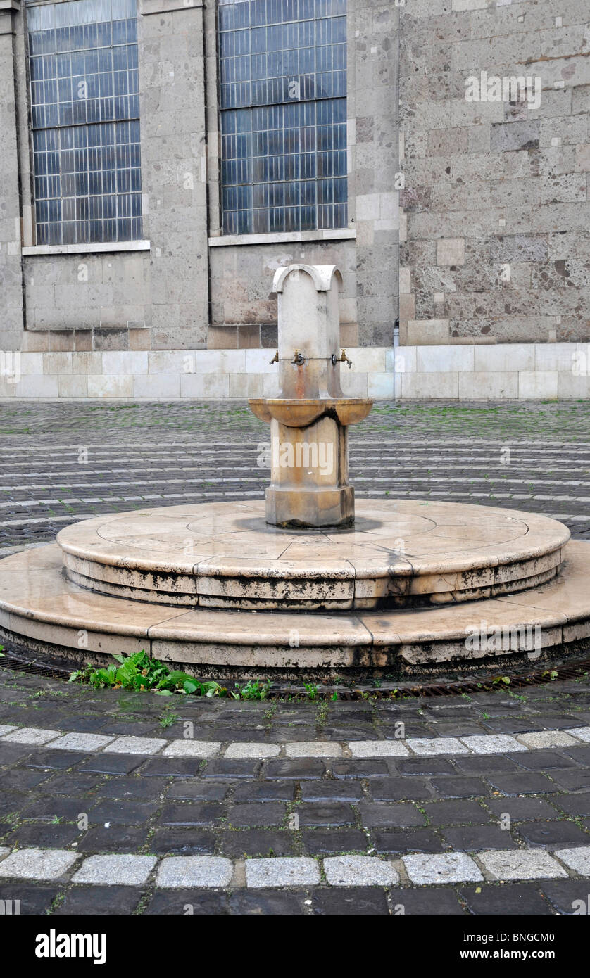 Antique fountain in the yard near Basilica,Cathedral,Esztergom, Hungary ...