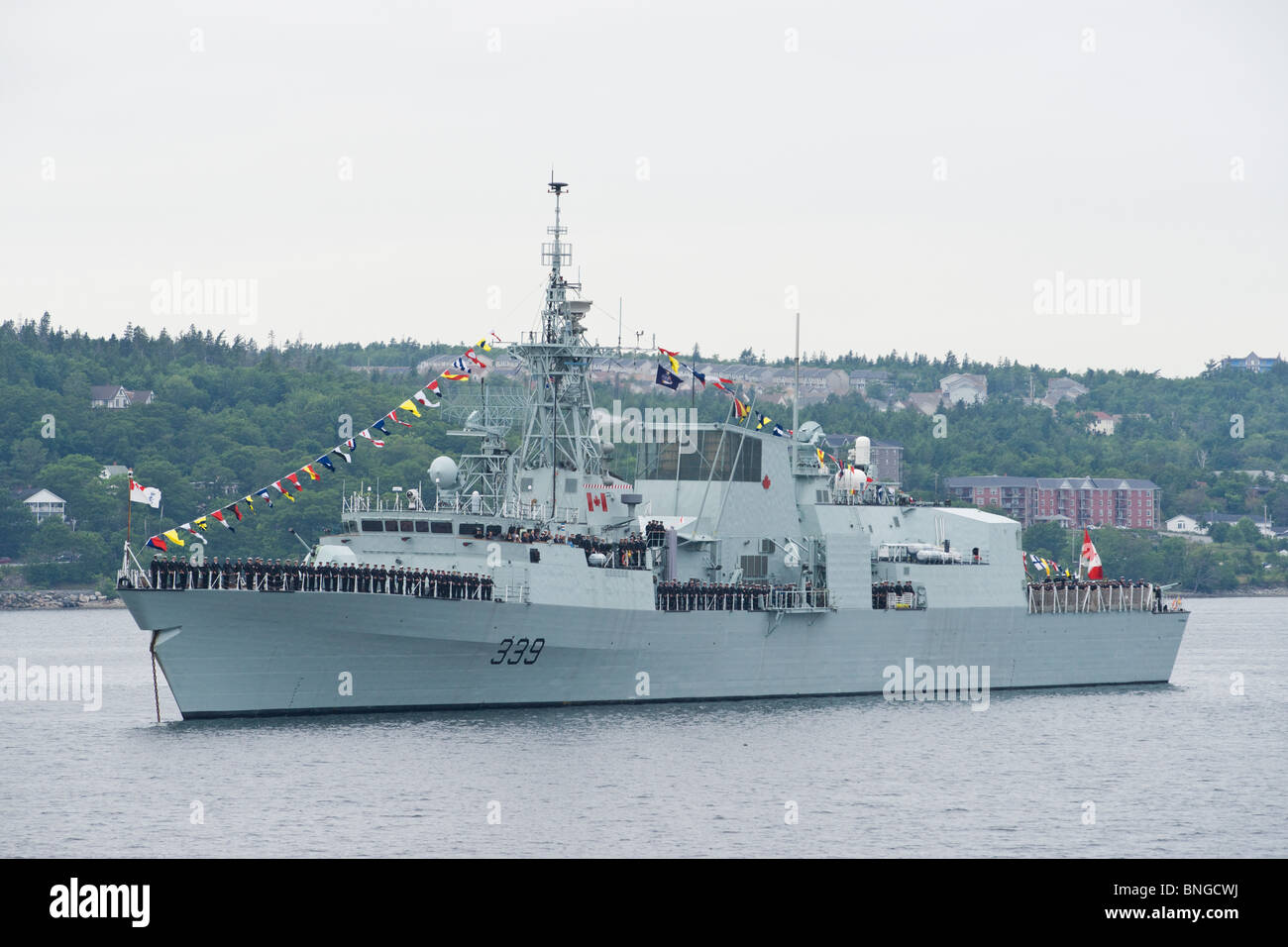 Canadian Navy frigate HMCS CHARLOTTETOWN sits at anchor during the 2010 ...