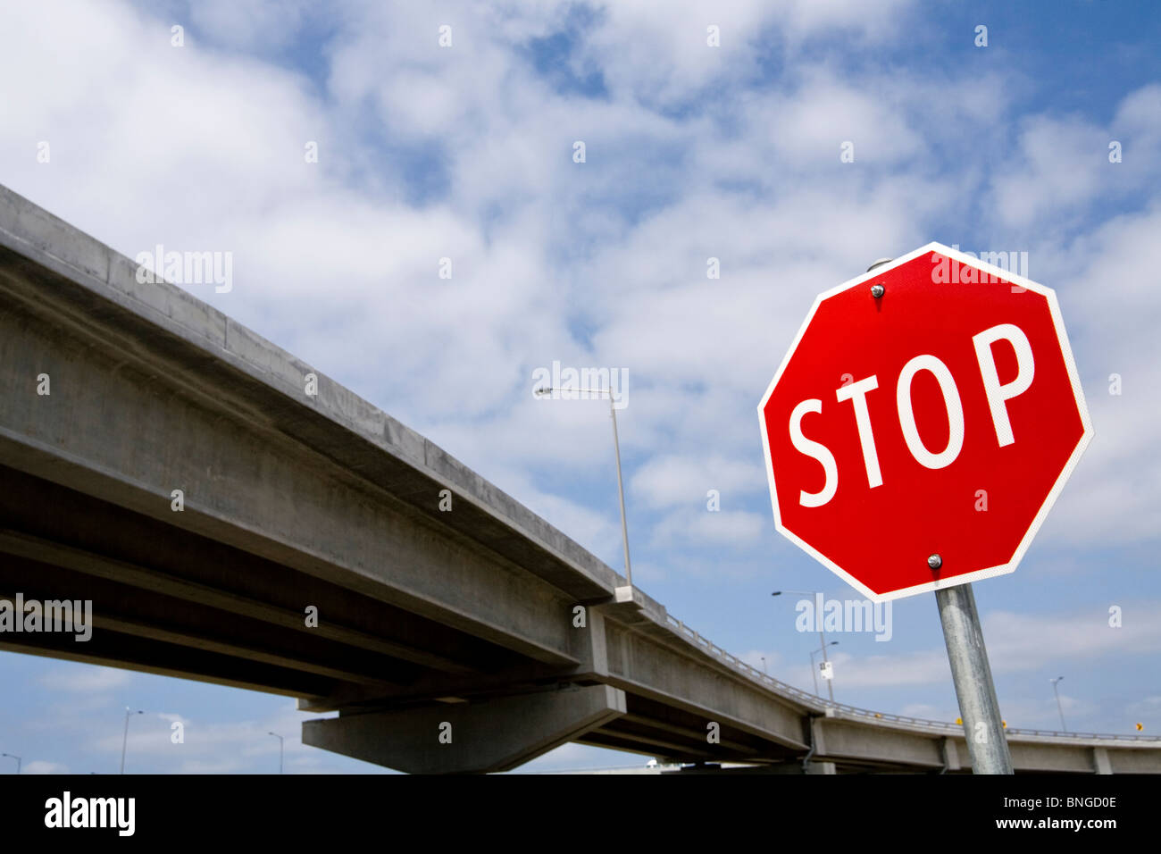 freeway ramp with stop sign Stock Photo - Alamy