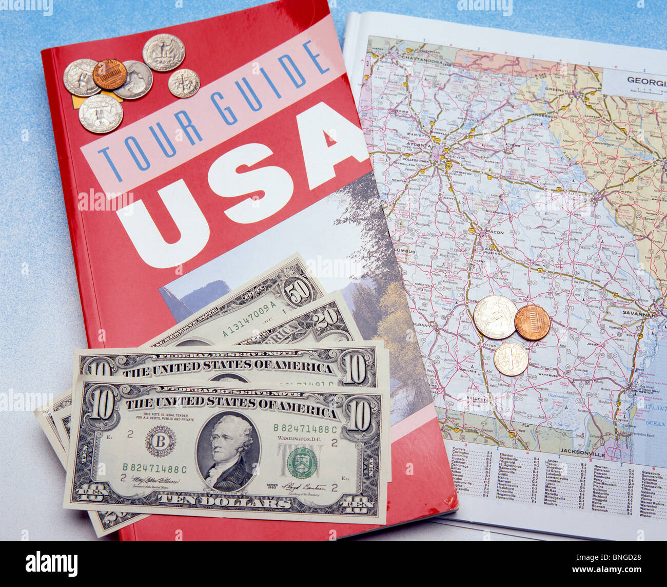 Road map usa book hi-res stock photography and images - Alamy