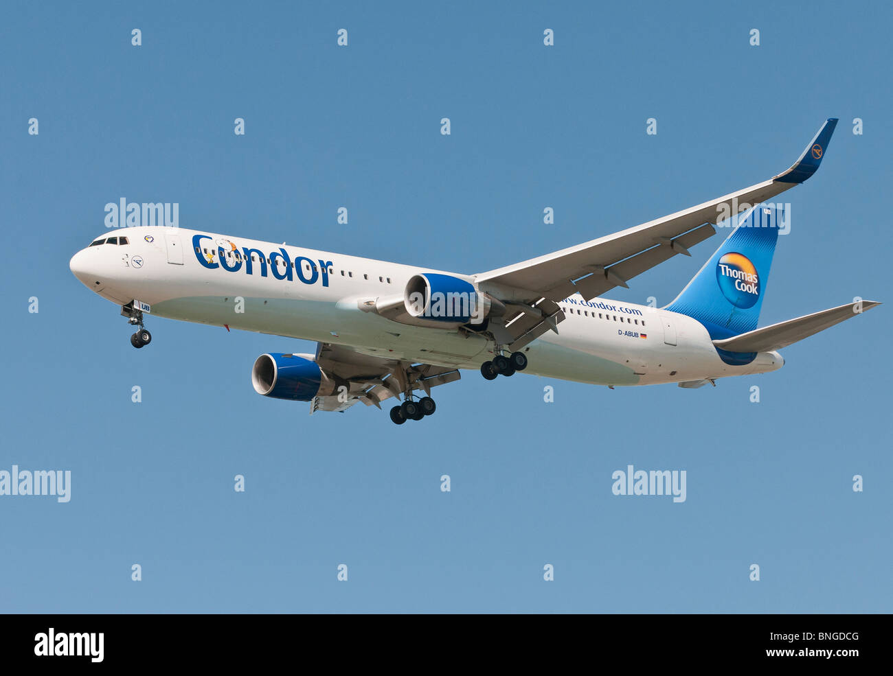 A Condor Airlines (Thomas Cook Group) Boeing 767-300ER commercial jet ...