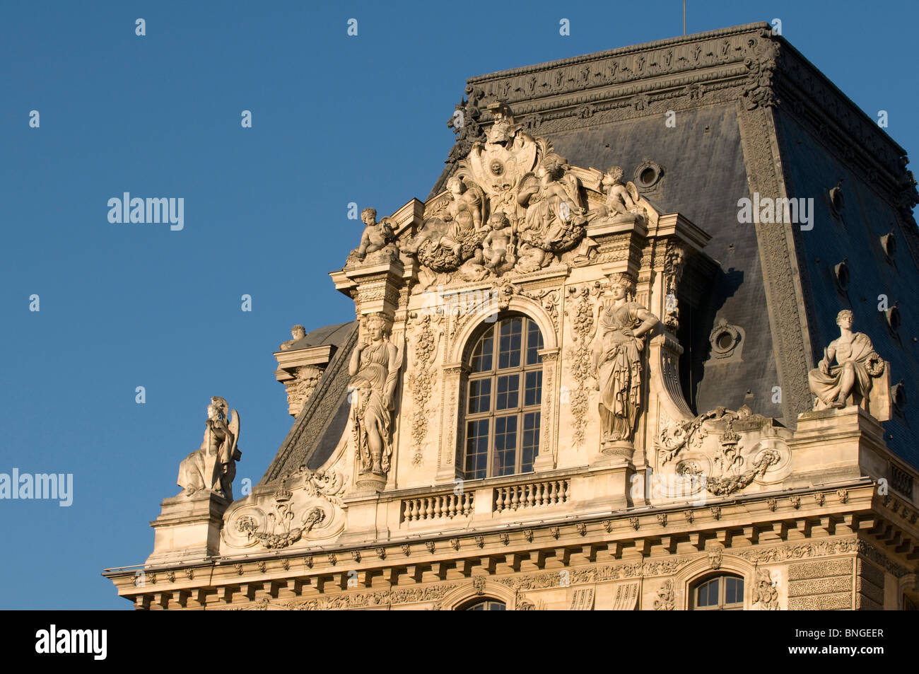 High section view of a museum, Musee Du Louvre, Paris, Ile-de-France ...