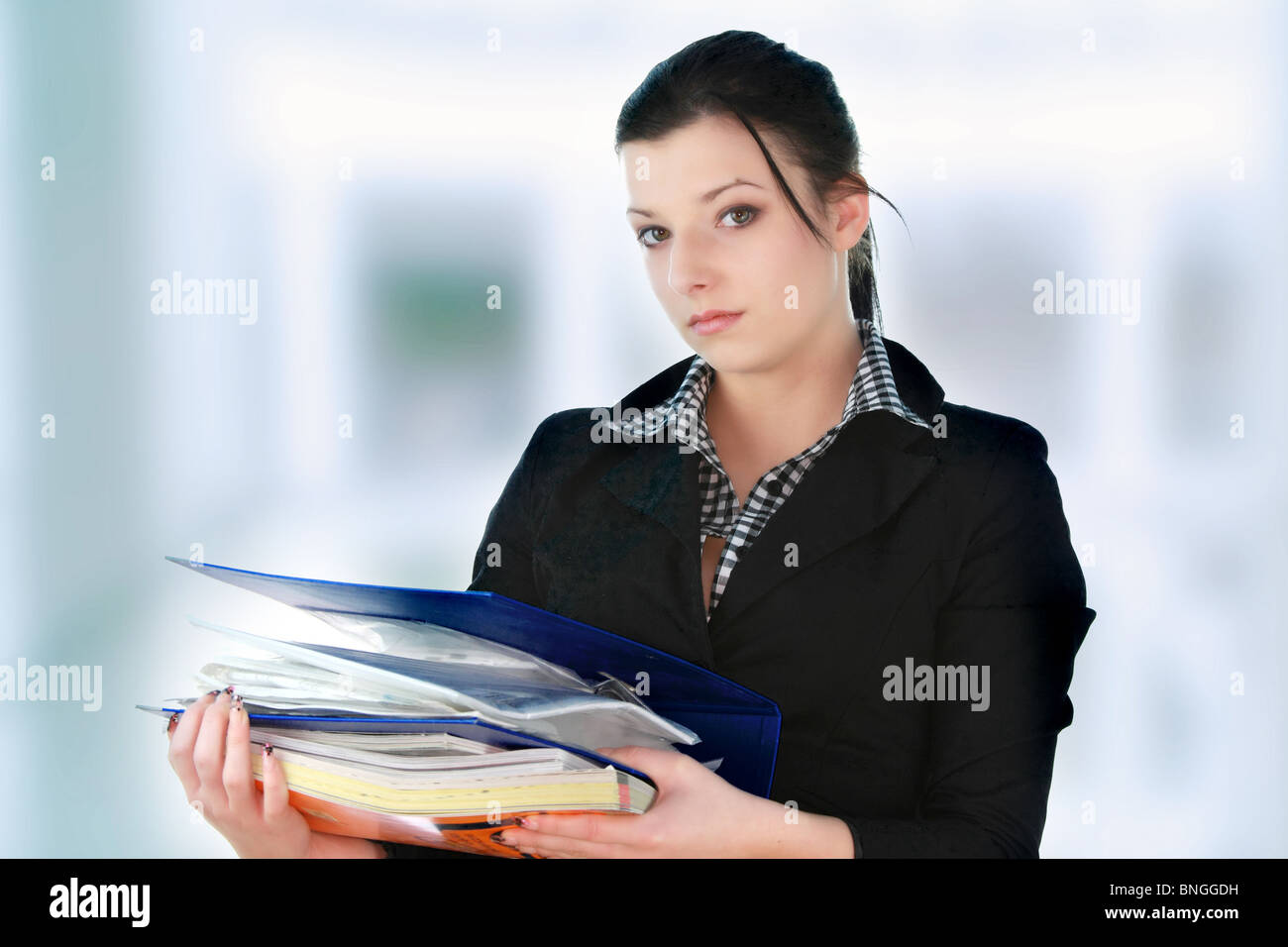 Business woman isolated on white background Stock Photo - Alamy