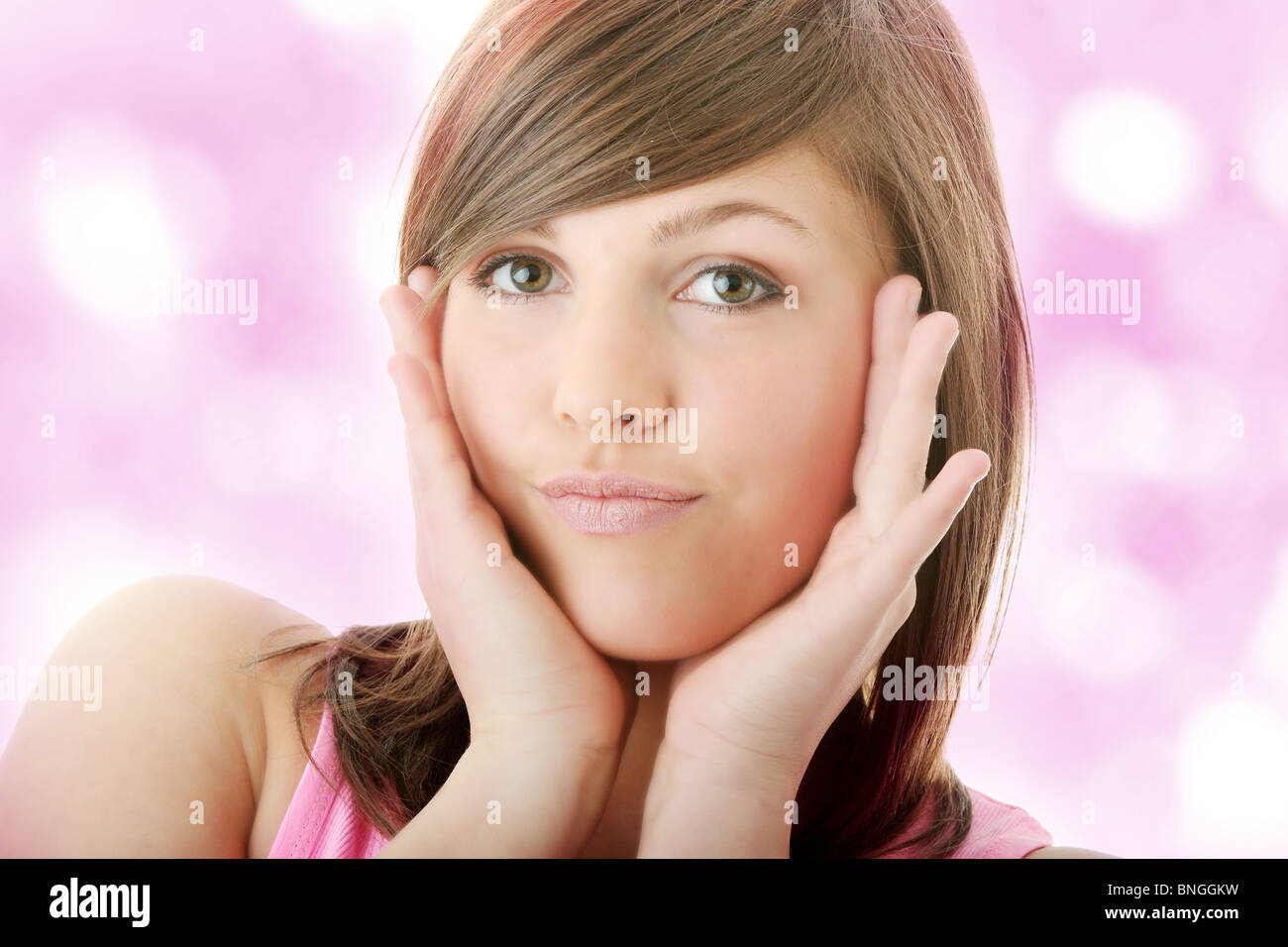Young woman with expression portrait Stock Photo - Alamy