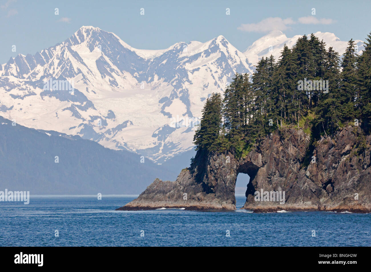 Cliff arch in the sea, Fairweather Range, Alaska, USA Stock Photo - Alamy