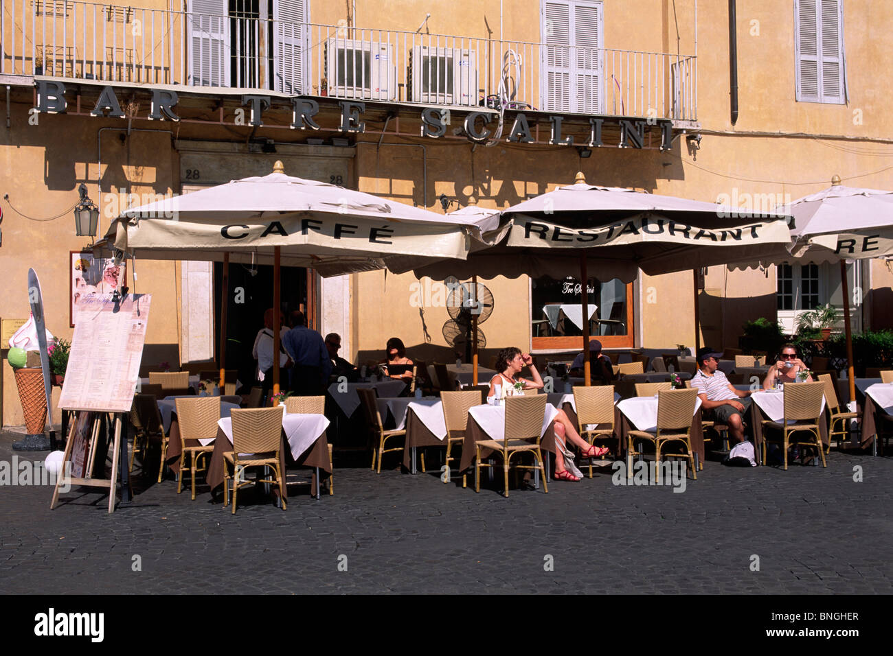 Italy, Rome, Piazza Navona, Tre Scalini cafe Stock Photo - Alamy
