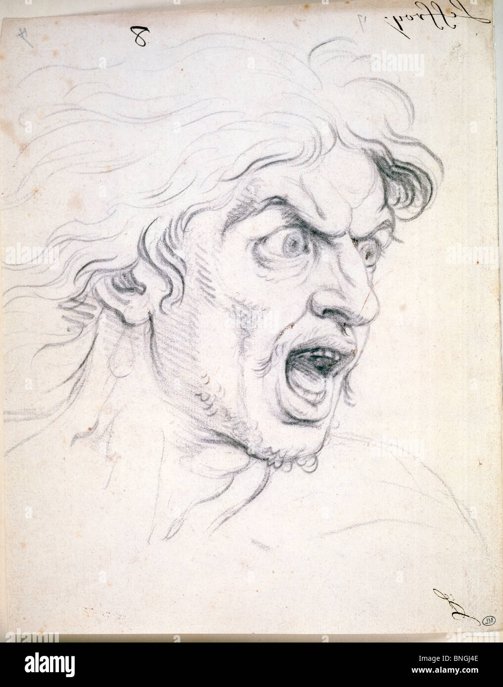 Face of Expression-The Terror by Charles Le Brun, (1619-1690), France ...