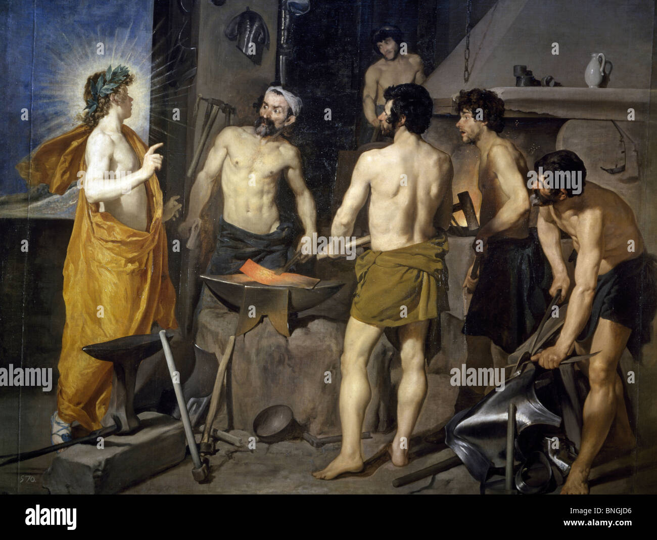 The Forge of Vulcan by Diego Velazquez, oil on canvas, 1630, (1599-1660), Spain, Madrid, Museo ...