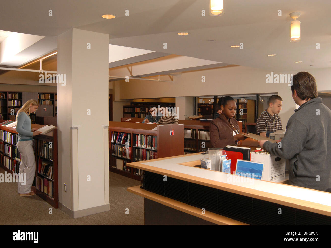 Library desk full view hi-res stock photography and images - Alamy