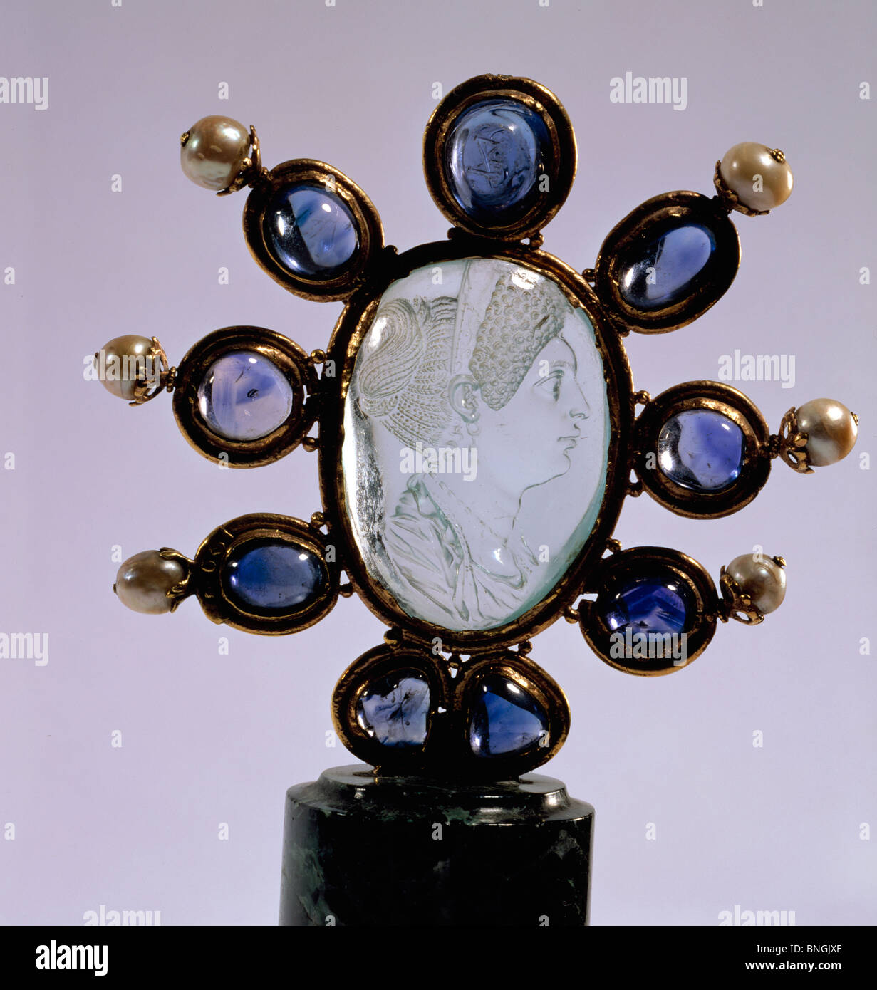 Woman's Face on Transparent Stone, bas-relief Stock Photo - Alamy