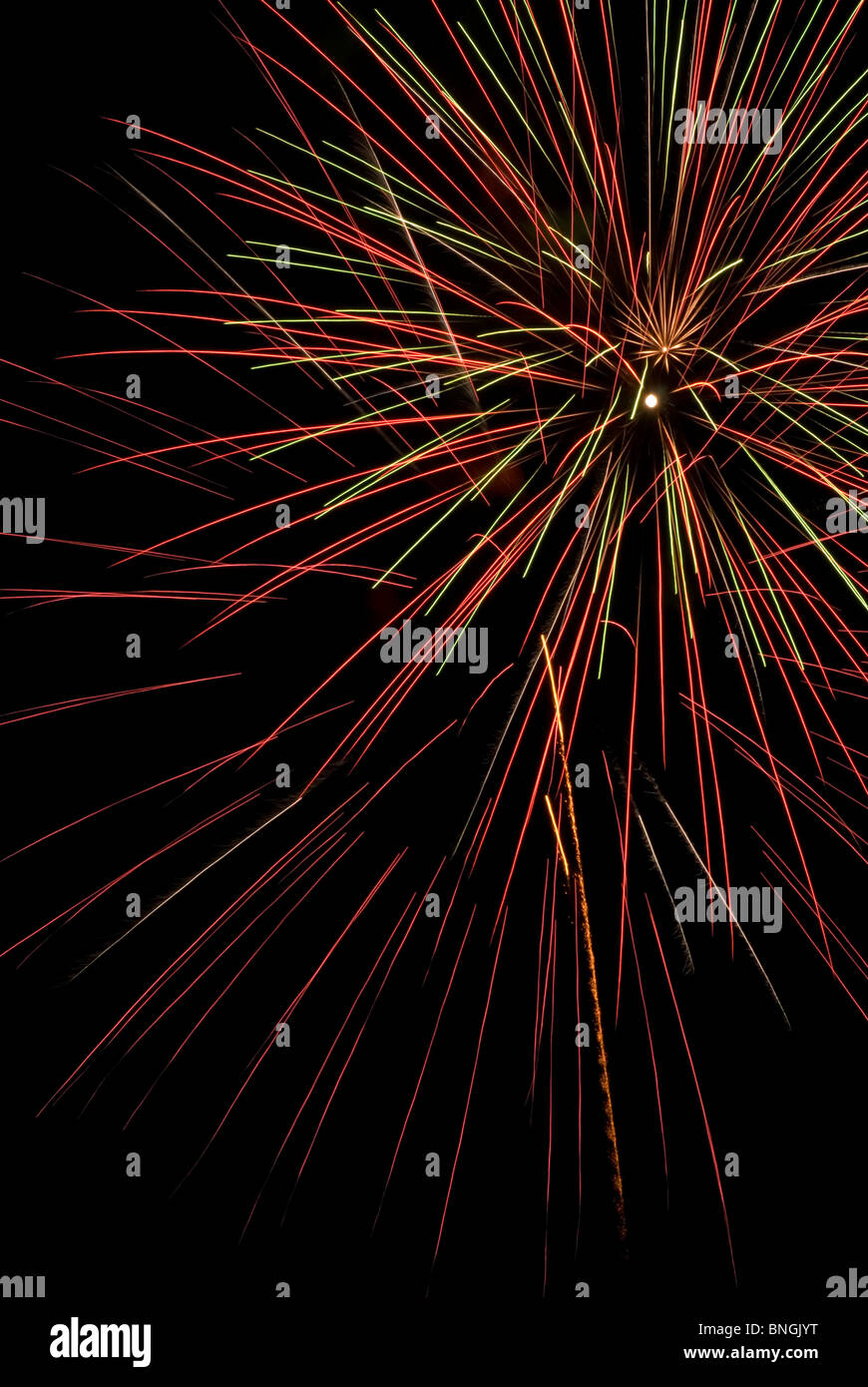 Low angle view of fireworks display at night Stock Photo - Alamy