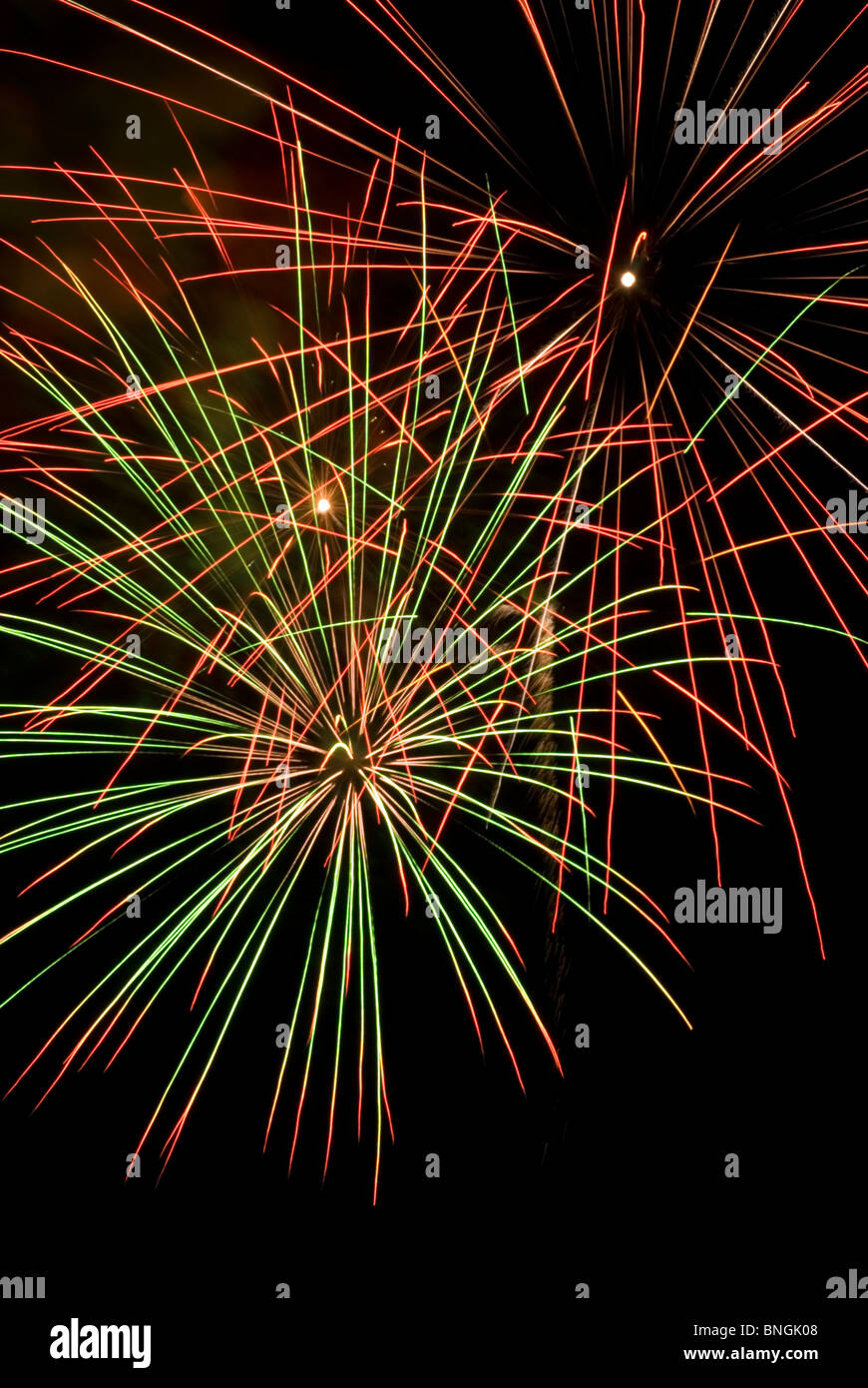 Low angle view of fireworks display at night Stock Photo - Alamy