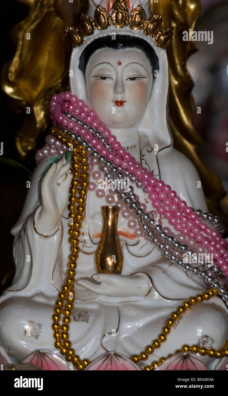 Statue of the bodhisattva Guan Yin or Kuan Yin, Chinese goddess of ...