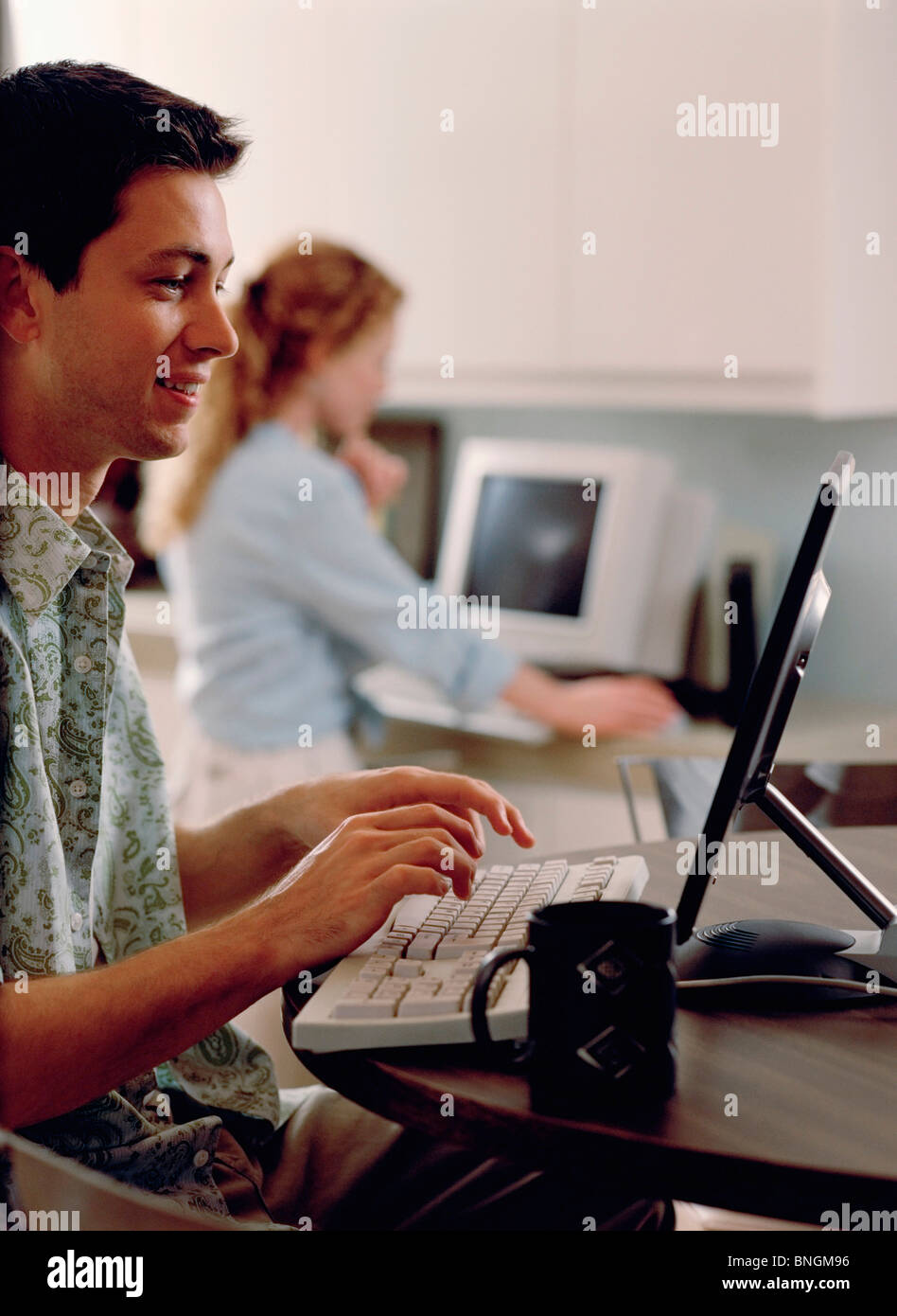 University students working in a computer lab Stock Photo - Alamy