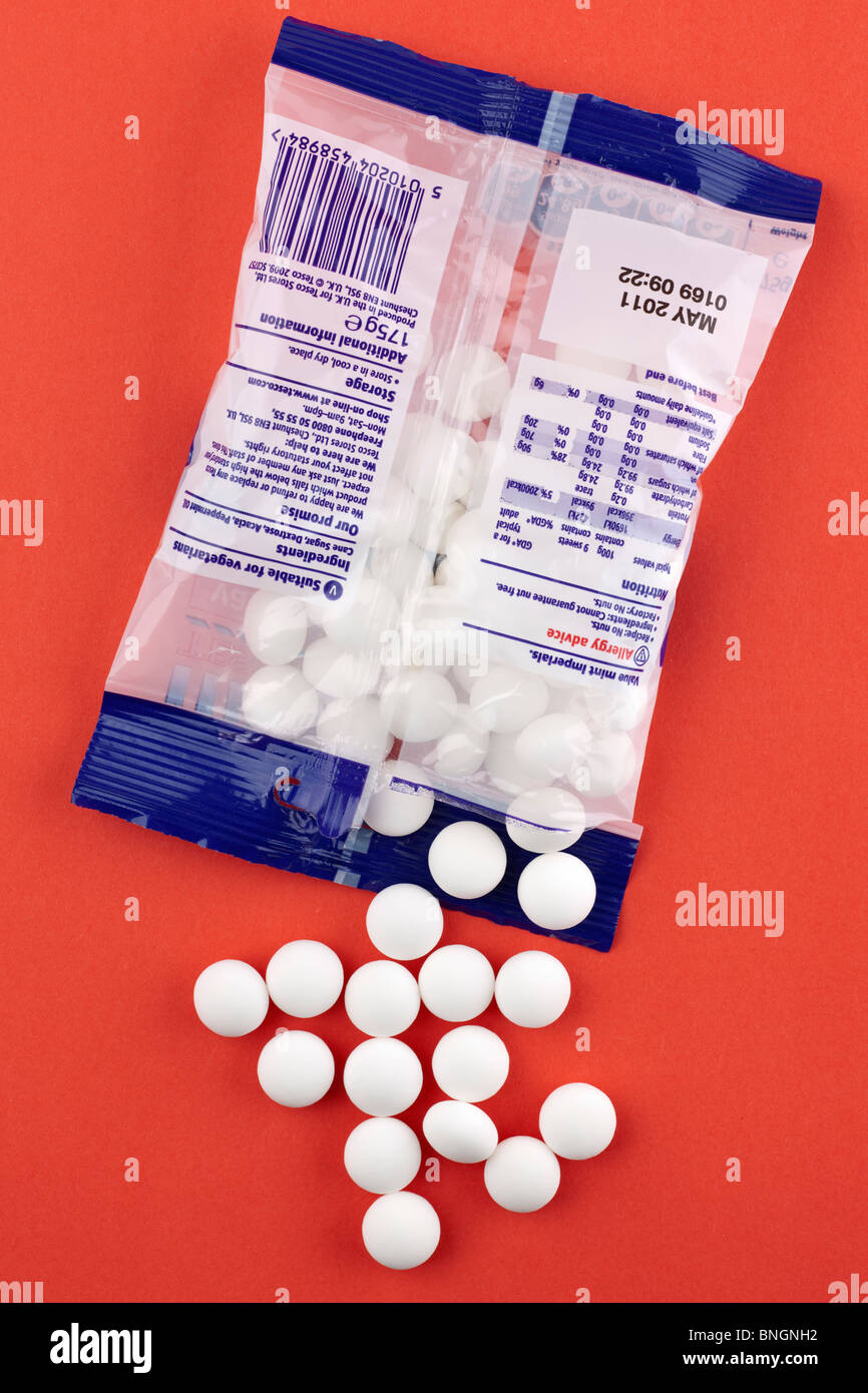 Bag of mint imperial sweets Stock Photo - Alamy