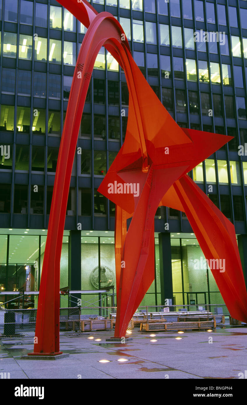 USA, Illinois, Chicago, Flamingo Sculpture by Alexander Calder Stock ...