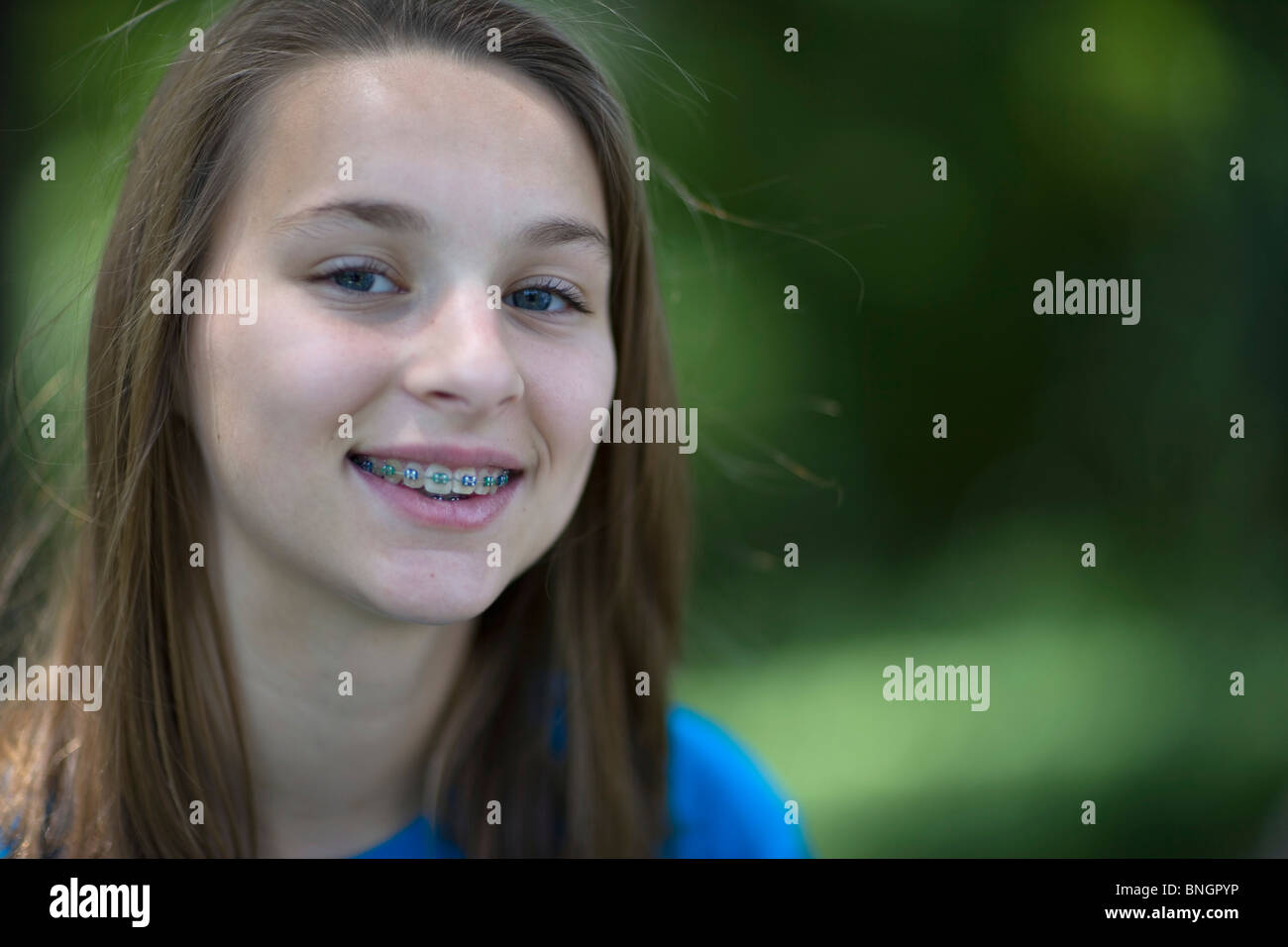 Portrait of a teenage girl smiling, Texas, USA Stock Photo - Alamy