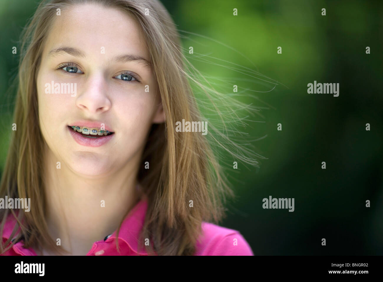Portrait of a teenage girl smiling, Texas, USA Stock Photo - Alamy