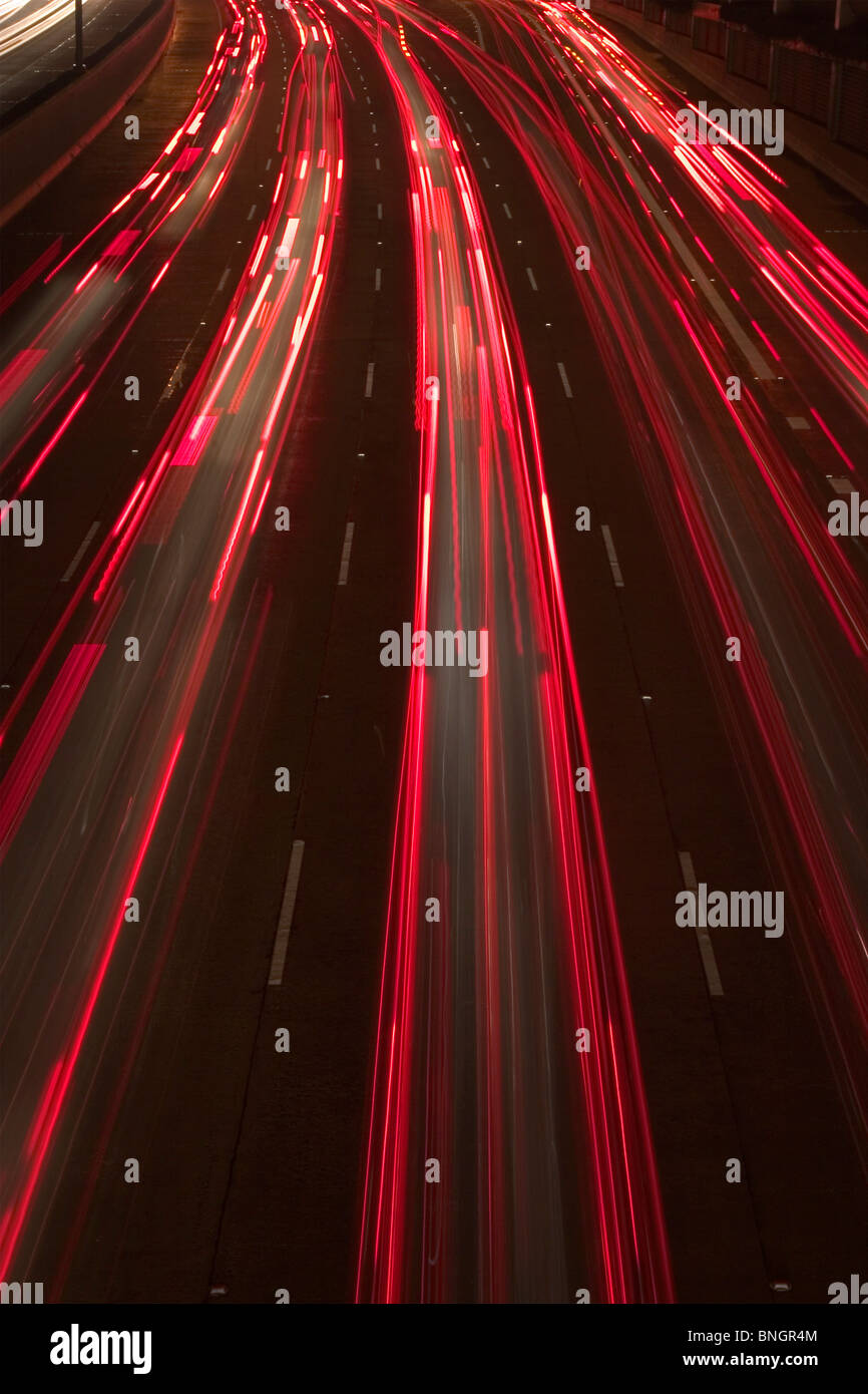 Multiple lane highway night taillight hi-res stock photography and ...