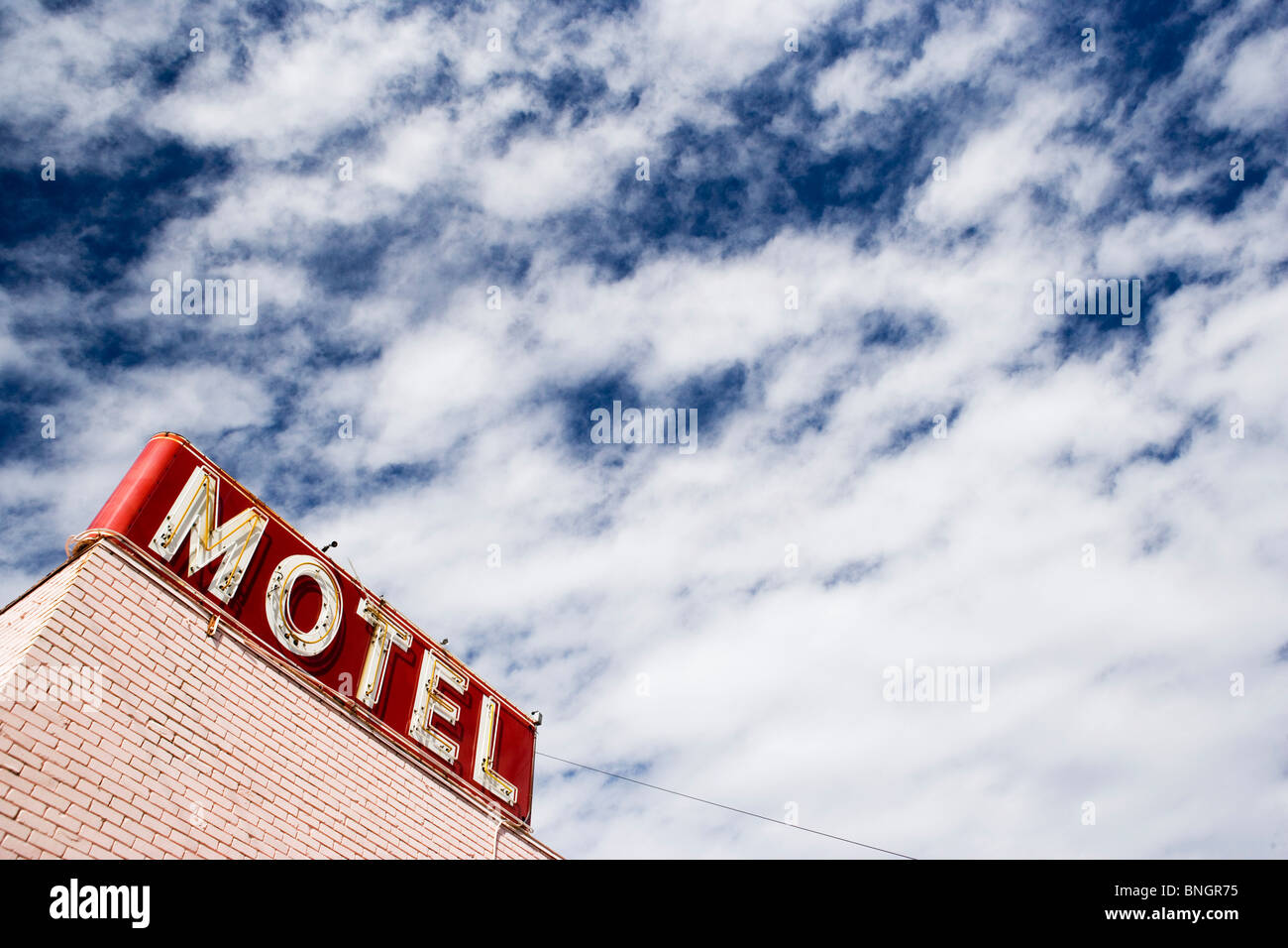 Neon motel sign Stock Photo - Alamy