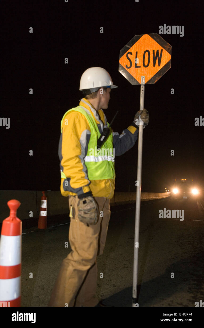 Man with traffic cone hi-res stock photography and images - Alamy