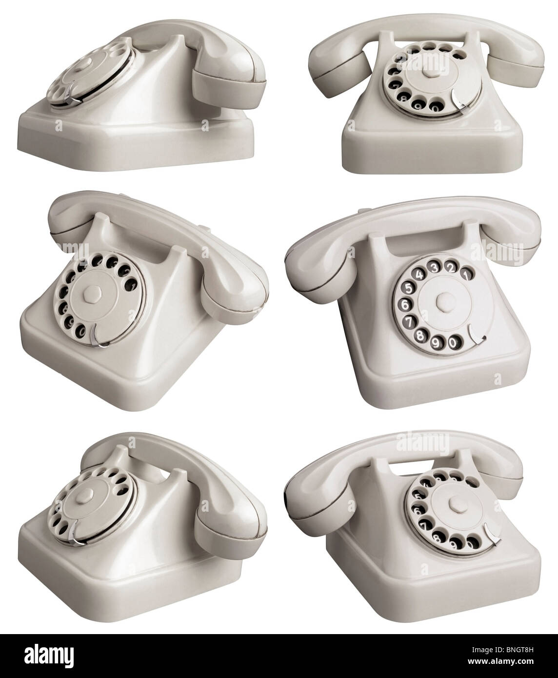 Vintage Telephone in six different angles Stock Photo - Alamy