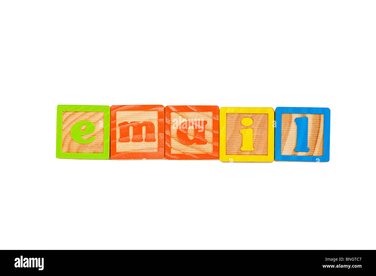Childrens Alphabet Blocks spelling the word Email Stock Photo - Alamy