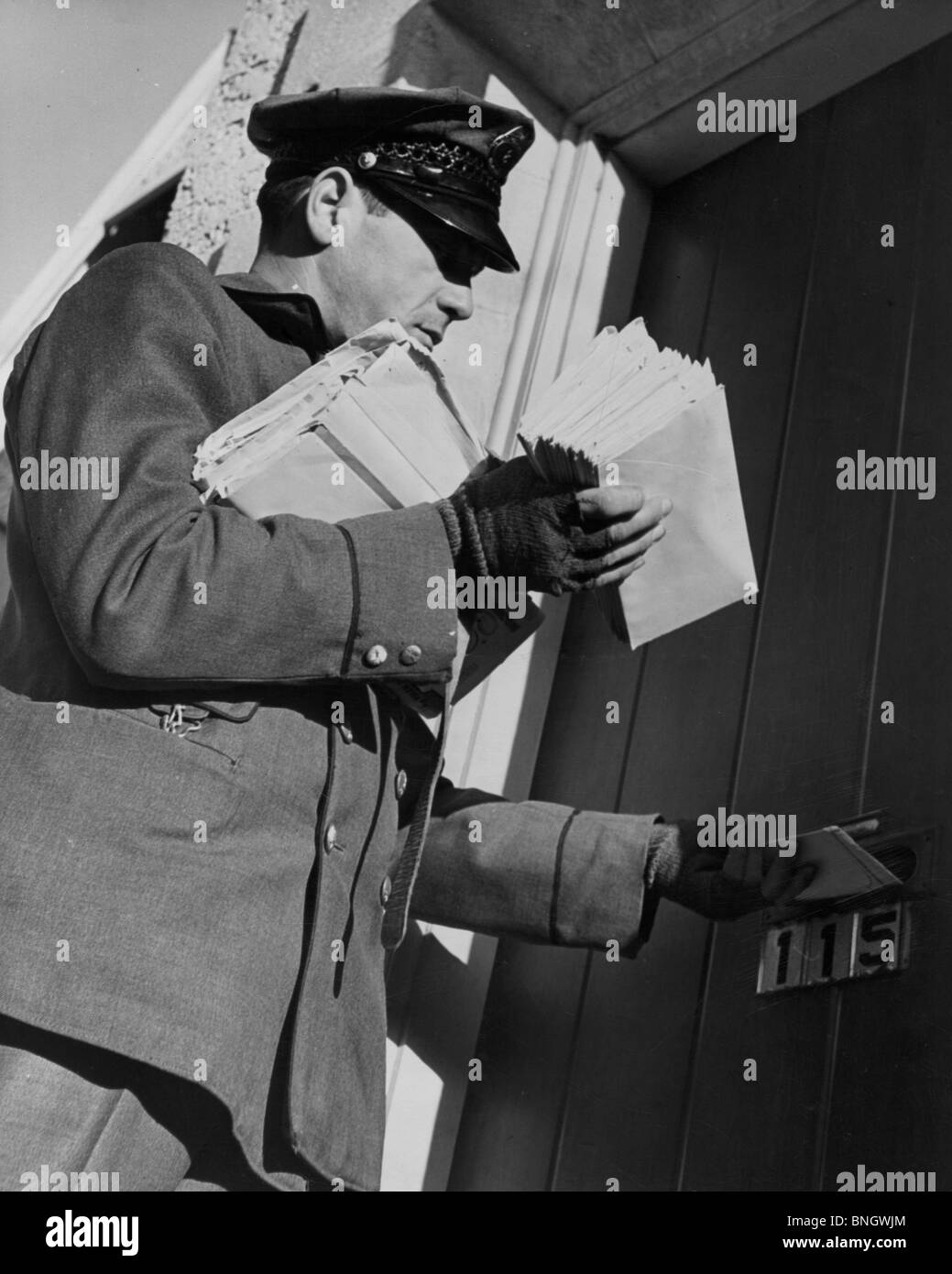 Postman with letter Black and White Stock Photos & Images - Alamy