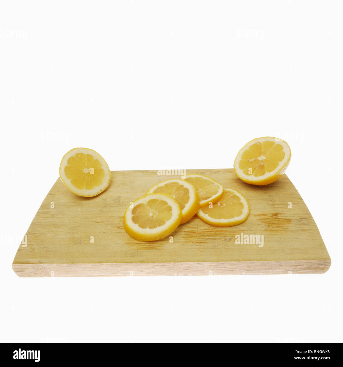 Slices cut lemon on cutting hi-res stock photography and images - Alamy