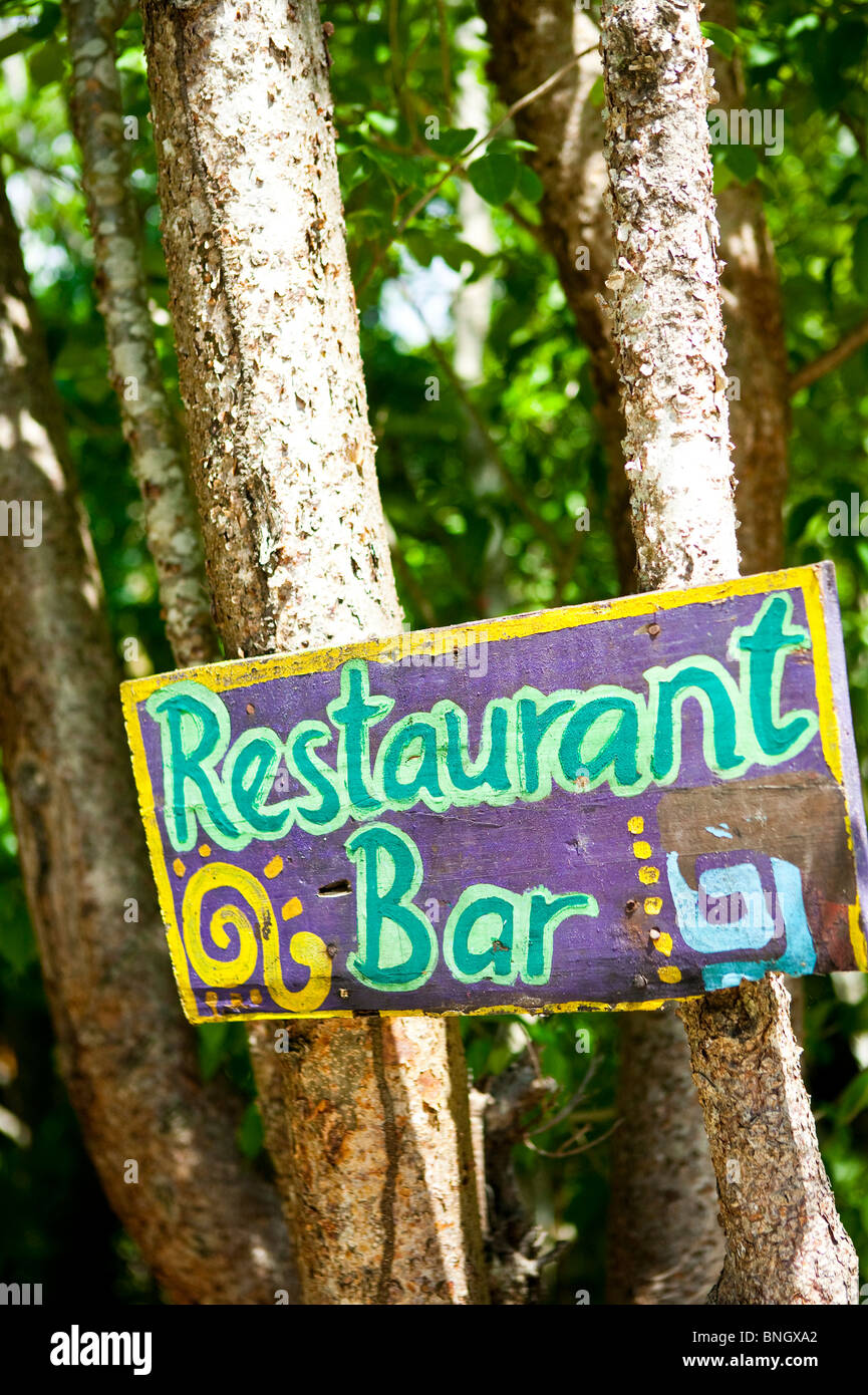 Close-up of a Restaurant Bar sign board, Mexico Stock Photo - Alamy