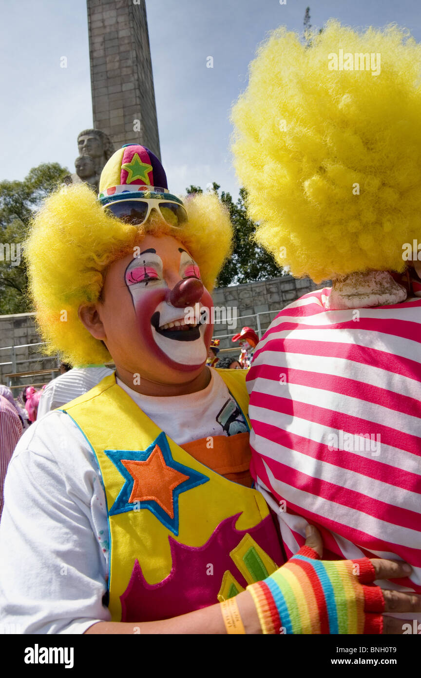 Clown parade in Mexico city with clowns from several countries Stock ...