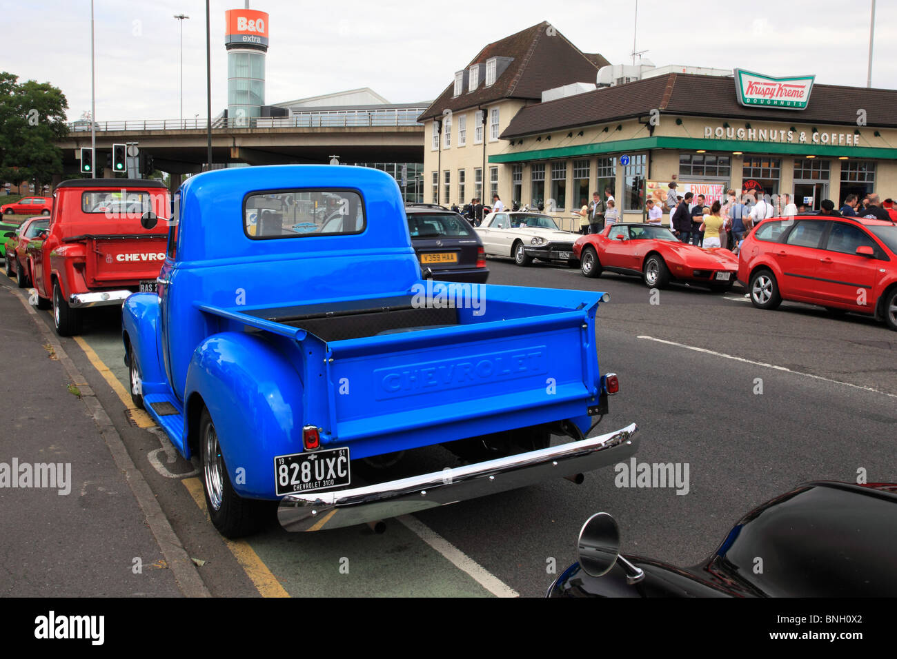 American old Chevrolet in New Malden outside Krispy Kreme Stock Photo ...