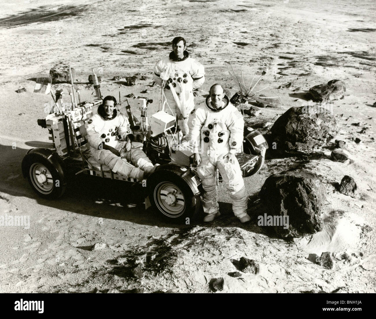 Apollo 16 astronauts Charles M. Duke, Commander John W. Young, and ...