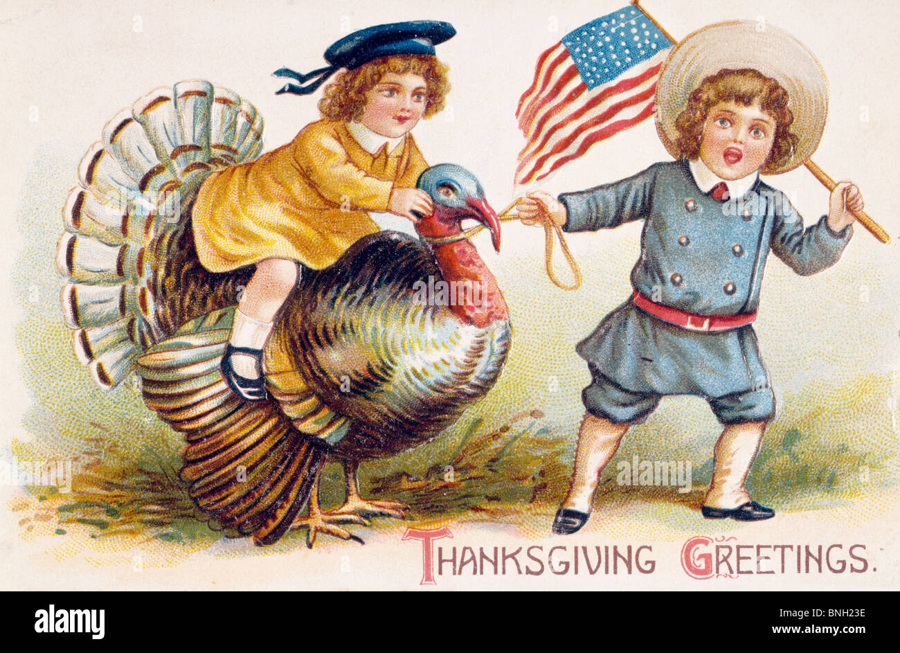 Thanksgiving Greetings, Nostalgia Cards Stock Photo - Alamy