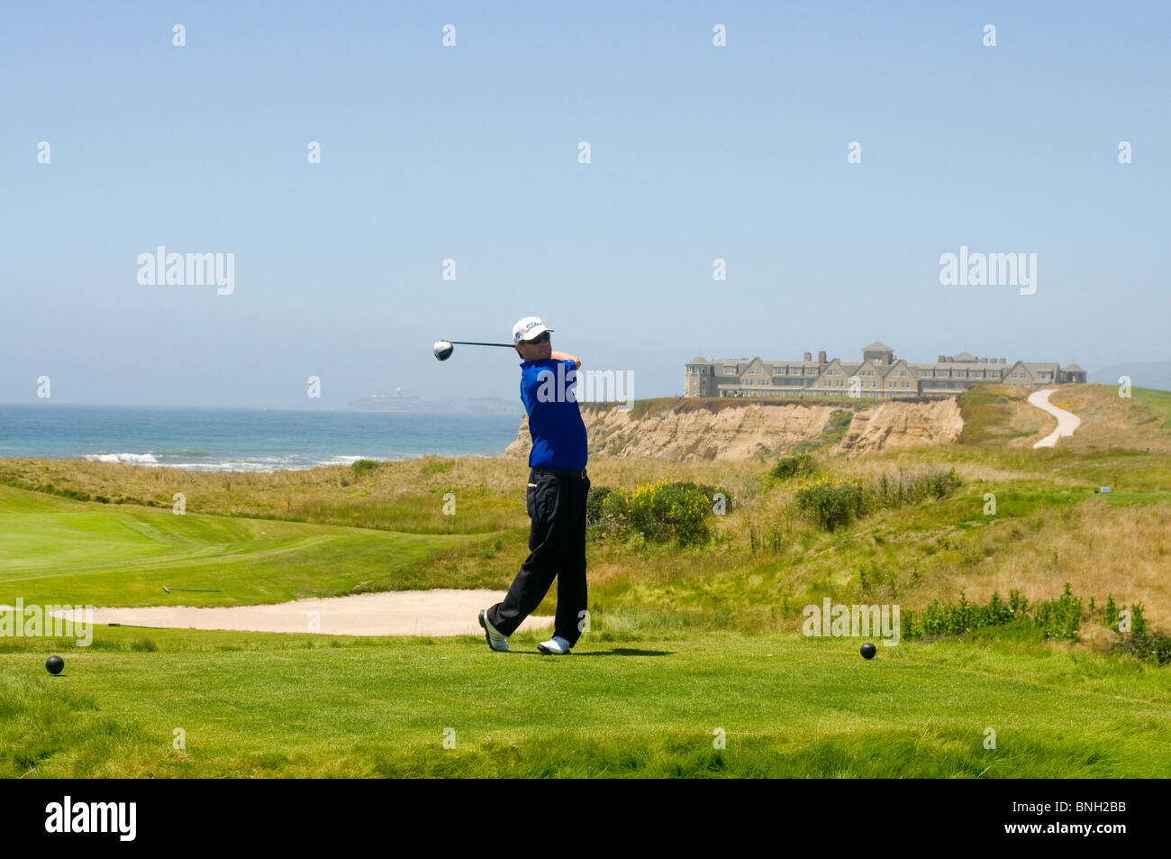 Ritz Carlton Half Moon Bay Ocean Golf course California Stock Photo - Alamy