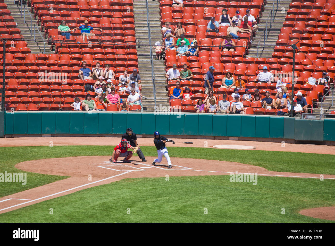 Baseball game in Coca-Cola Field, home of the Triple-A Buffalo Bisons ...