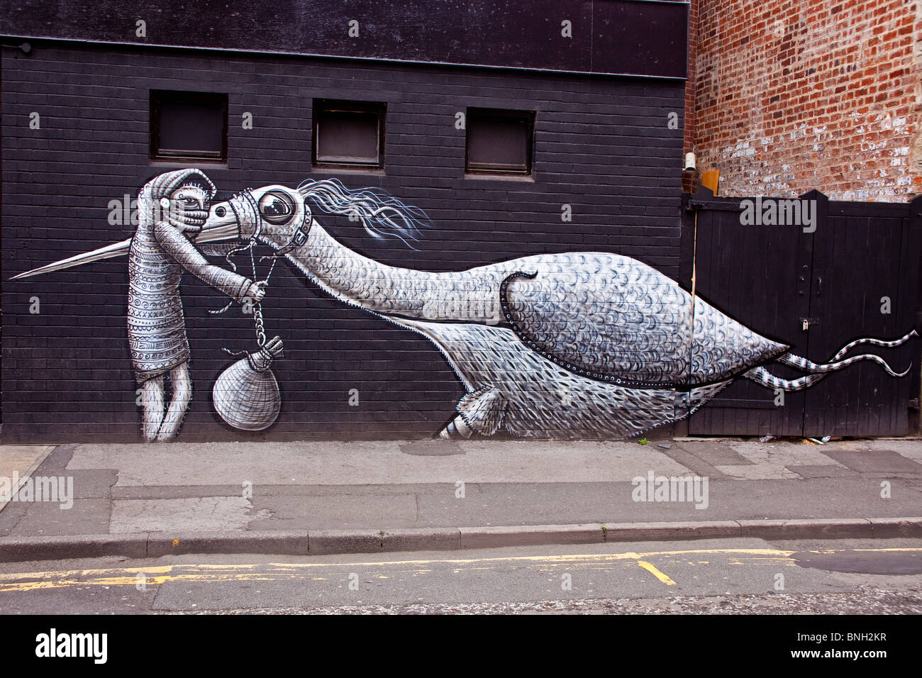 A street art design on The Stockroom wall Sheffield South Yorkshire ...
