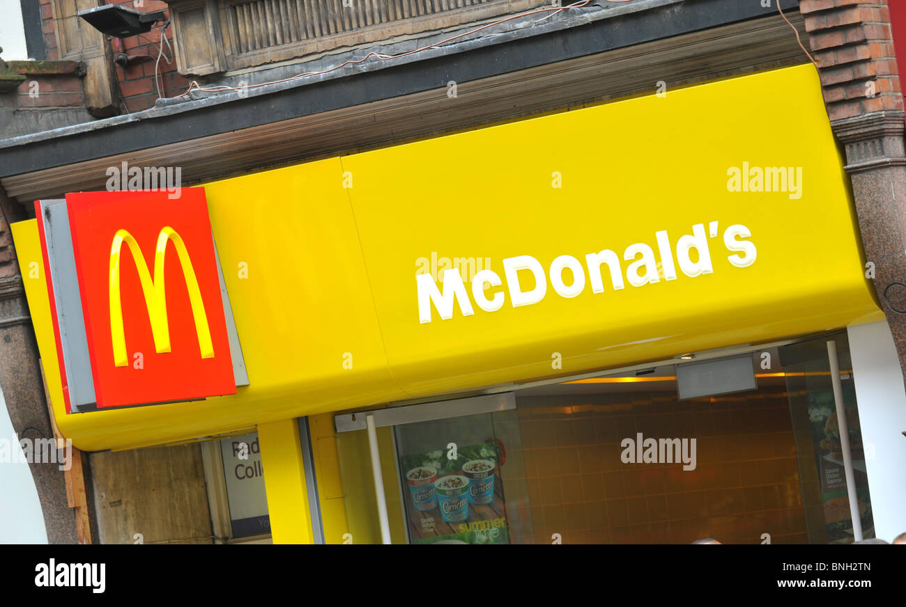 Yellow McDonald's sign, London, UK Stock Photo - Alamy