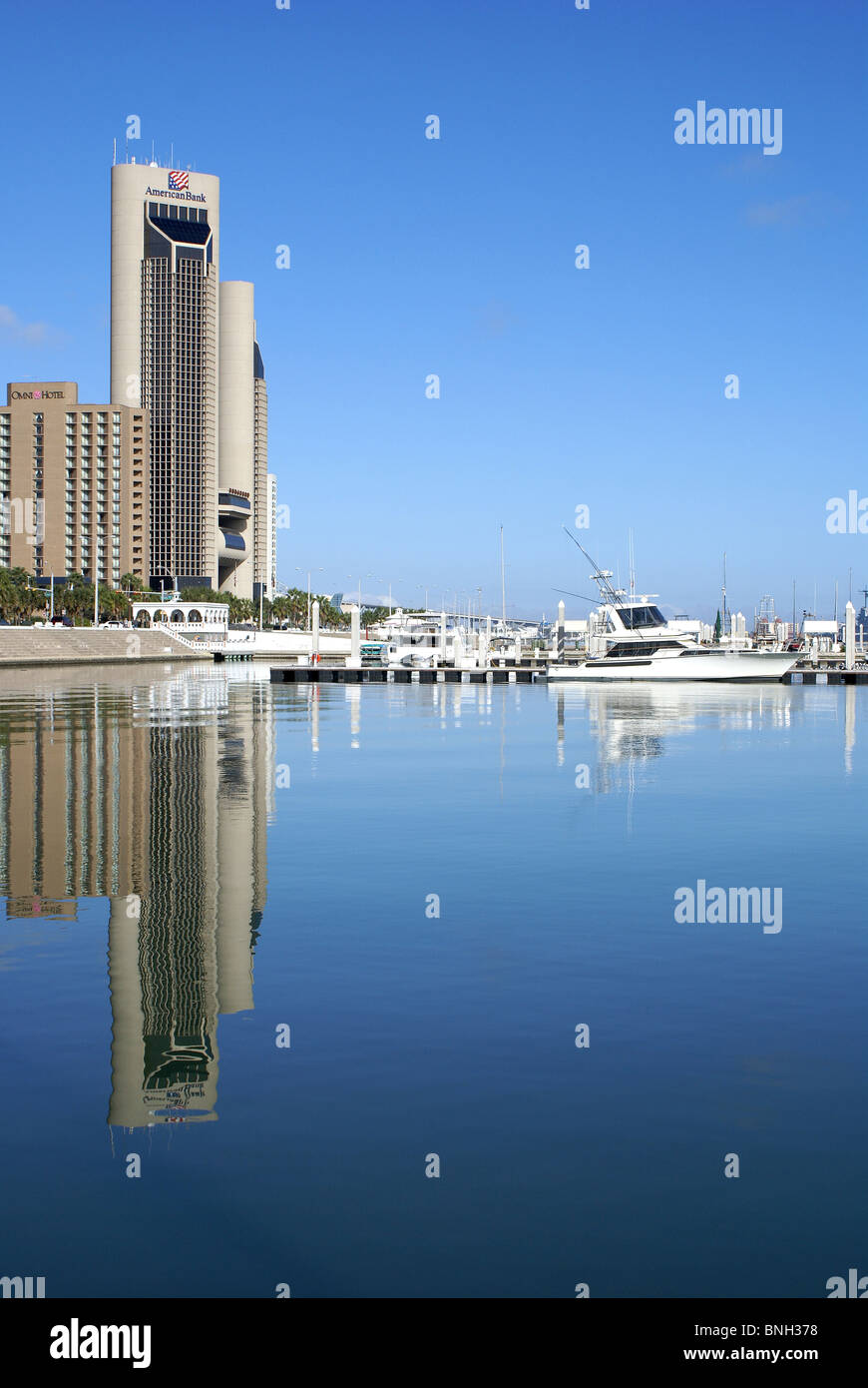Corpus Christi Texas water in front of city skyline Stock Photo - Alamy
