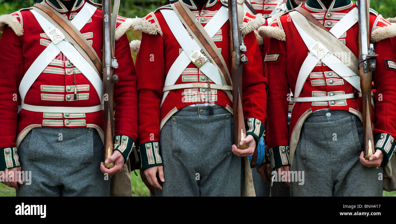 68th Durham Light Infantry foot soldier uniforms. Re-enactment Stock ...