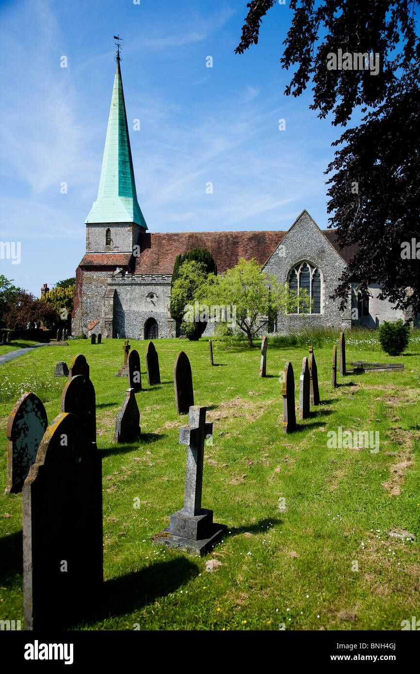 Village church and graveyard in summertime Stock Photo - Alamy