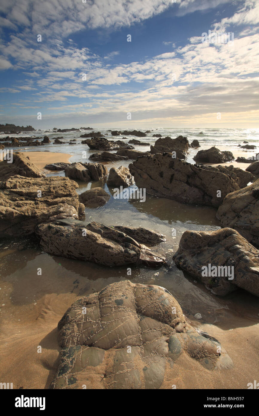 Summers evening - Duckpool beach, near Bude, North Cornwall, England ...